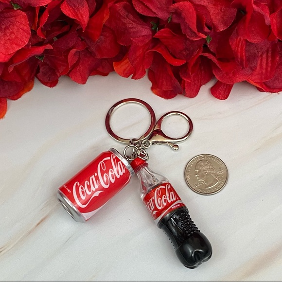 Accessories | Coca Cola Bottle And Can Keychain Charm | Poshmark